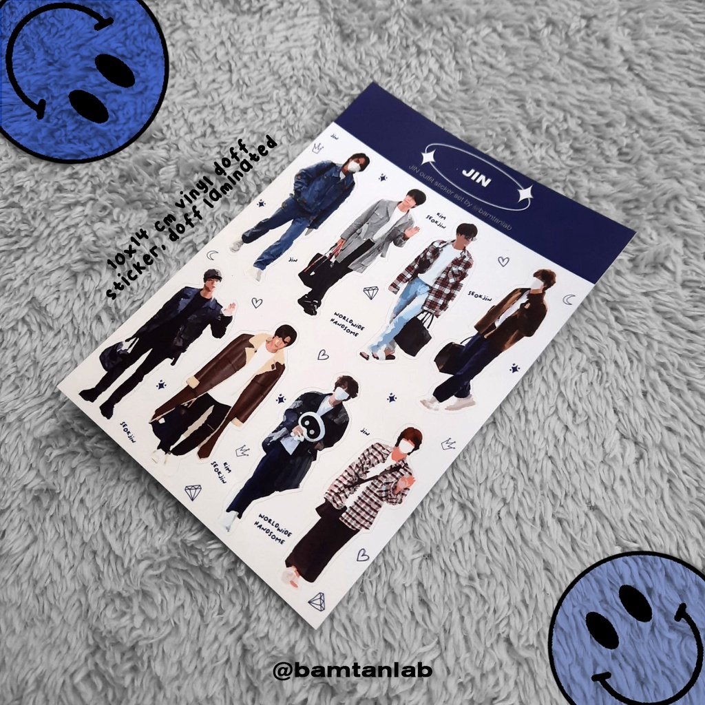 Jual JIN BTS STICKER SET / JIN OUTFIT & JINCORE VINYL STICKER | Shopee ...