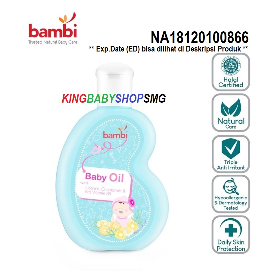 Jual Bambi Baby Oil 100ml With Chamomile & Anti Irritant Complex ...