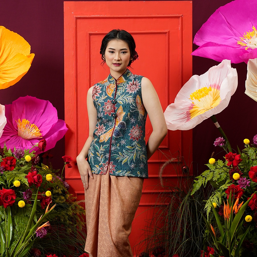 Jual NONA RARA - Kinanti Sleeveless CNY Encim T1919, Baju Batik Kasual ...