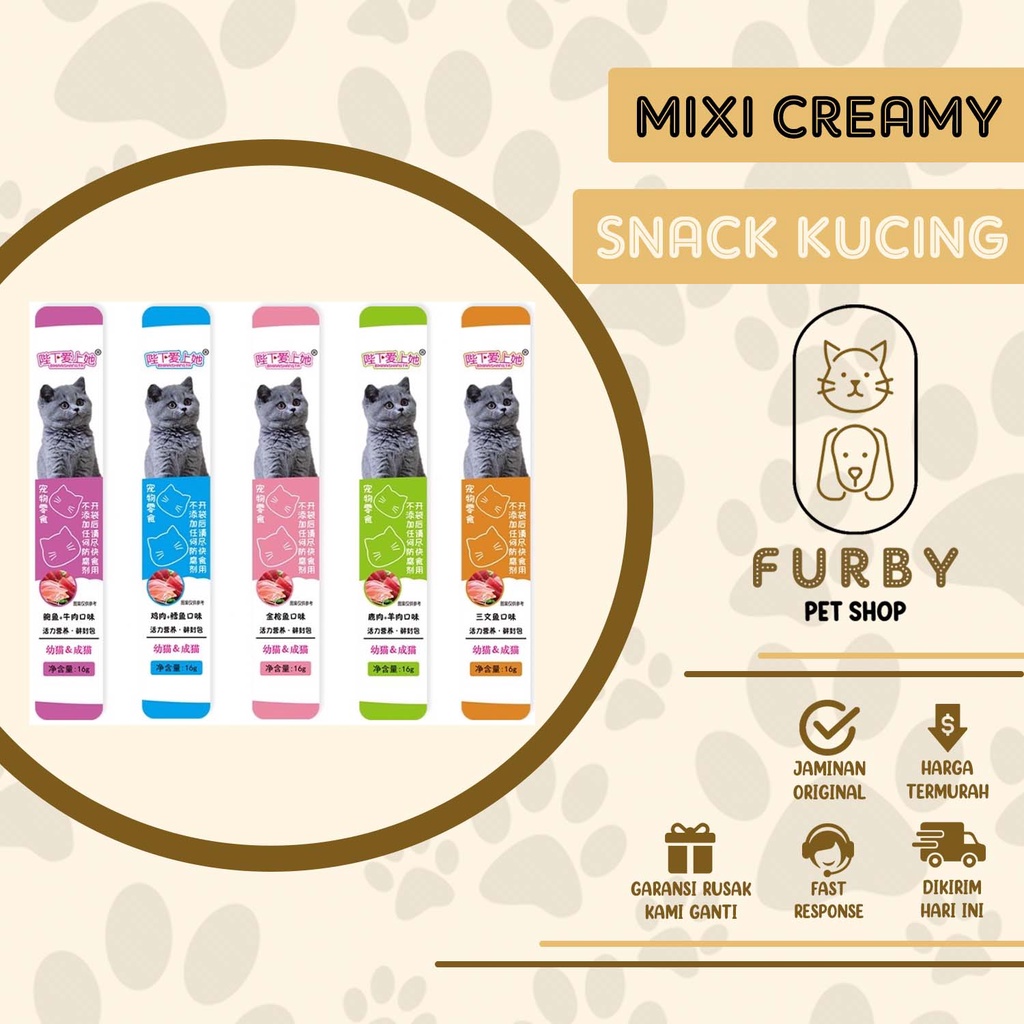 Jual MIXI Snack Kucing Creamy Treats Cat Strip 16gr | Shopee Indonesia