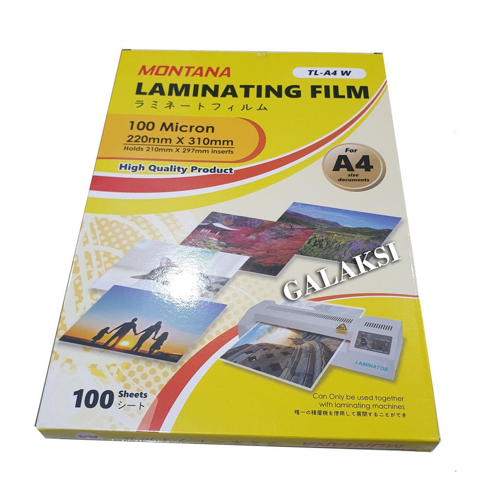 Jual LAMINATING FILM PLASTIK LAMINATING A4 100 MIC MONTANA | Shopee Indonesia