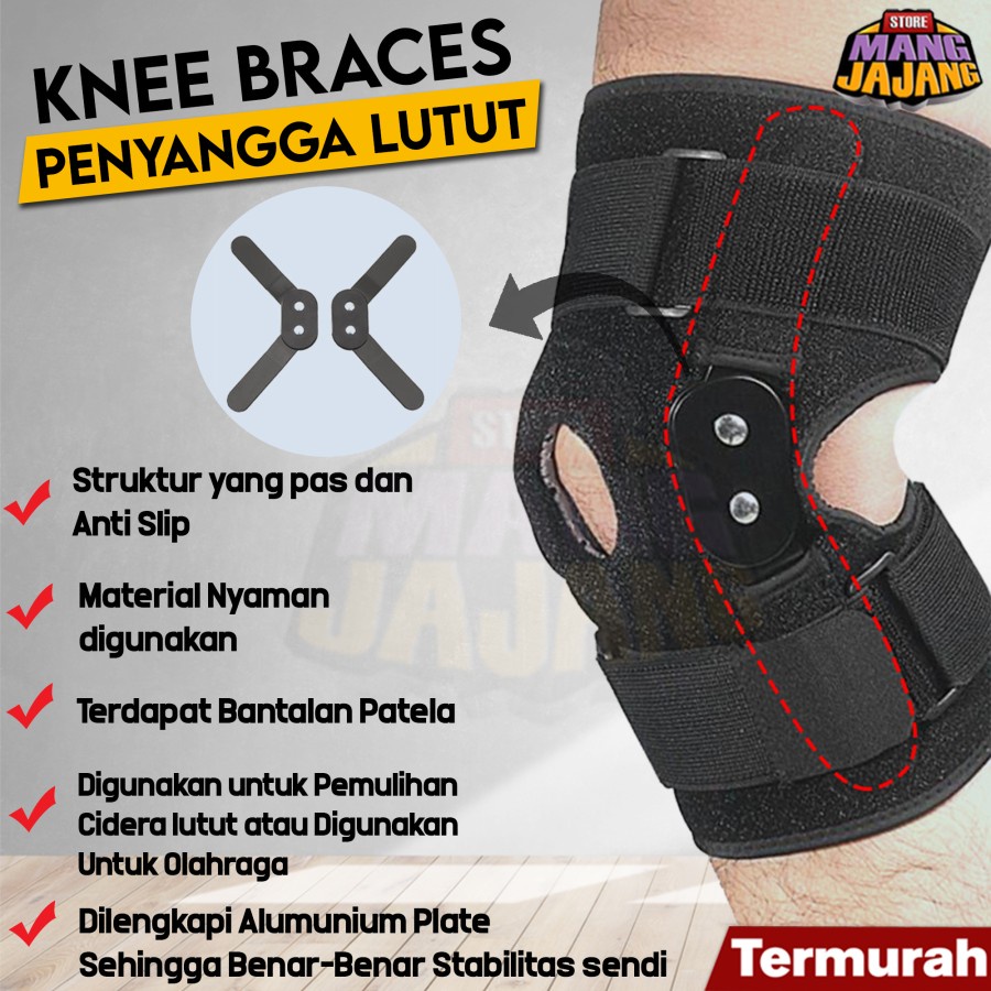 Jual Deker Lutut Knee Support With Alumunium Plate Deker penyangga Lutut Knee Pad Strap | Shopee ...