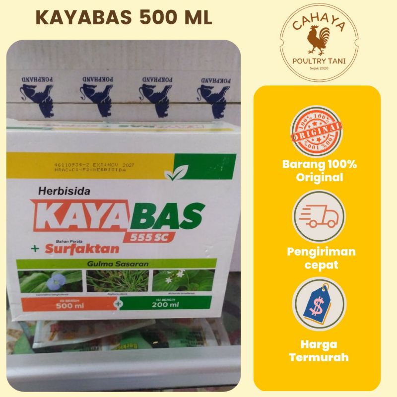 Jual Herbisida KAYABAS 555 SC 500 ml + 200 ml (Bonus Kaos) | Shopee ...