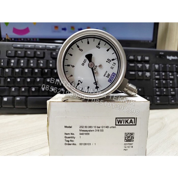 Jual PRESSURE GAUGE WIKA STAINLESS STEEL 2 1/2" x 1/4" x 0 - 10 BAR | Shopee Indonesia