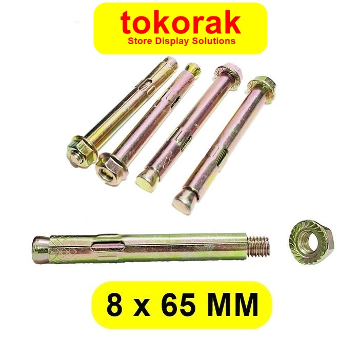 Jual DYNABOLT 8 X 65 MM ANCHOR BAUT BETON - ANGKUR BOLT - DYNA DINABOLT ...