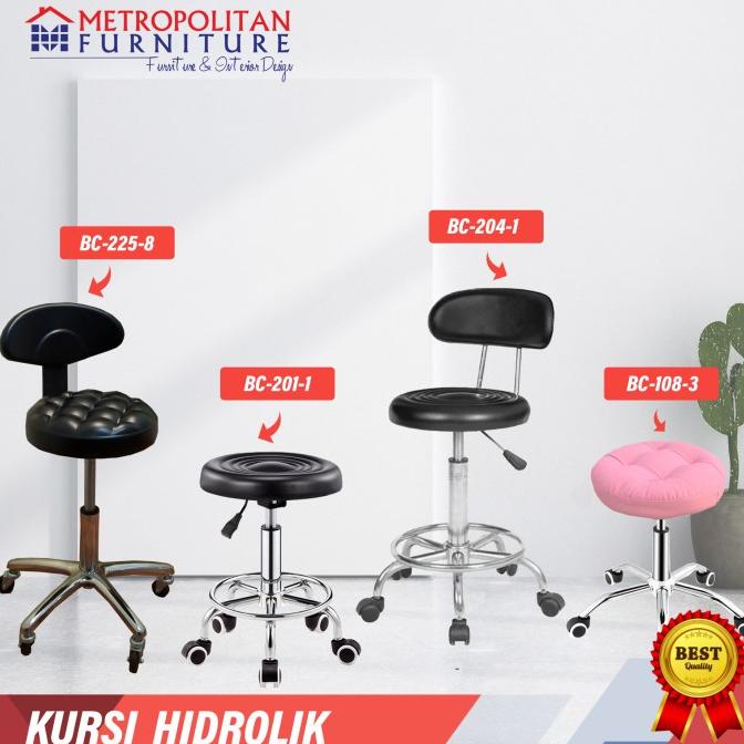 Jual Kursi Salon Hidrolik Bulat / Barstool / Kursi Lab Roda | Shopee ...