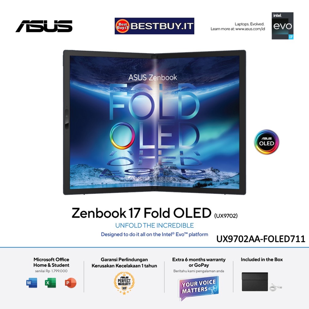 Jual ASUS Zenbook 17 FOLD OLED UX9702AA i7-1250U 16G 1T 17.3" FOLED W11 ...