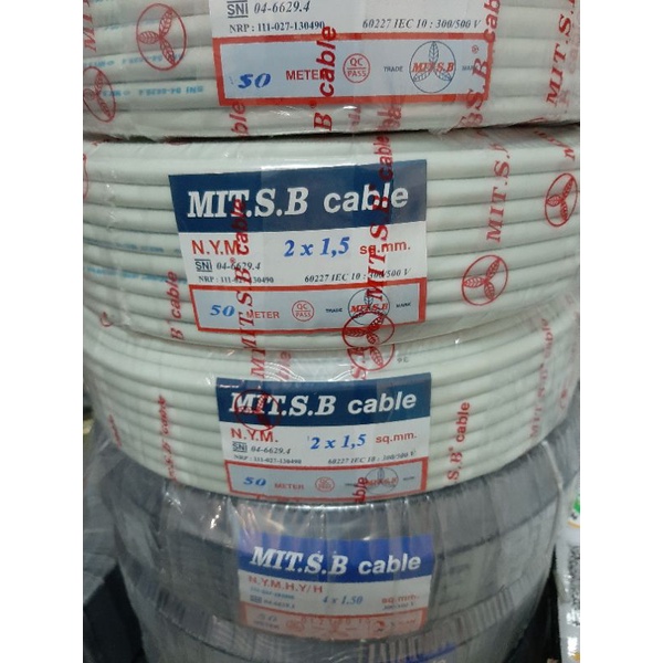Jual kabel listrik NYM 2x1.5mm instalasi cable mitsuba putih gulung rol | Shopee Indonesia