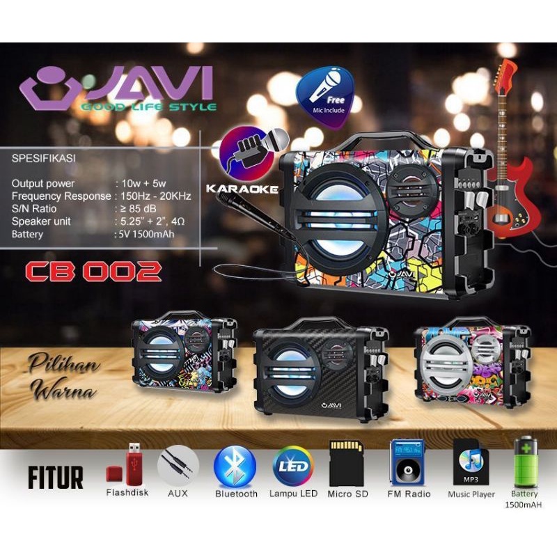 Jual Speaker Javi Bluetooth Plus Mic CB002 Speaker Bluetooth Javi CB002 | Shopee Indonesia