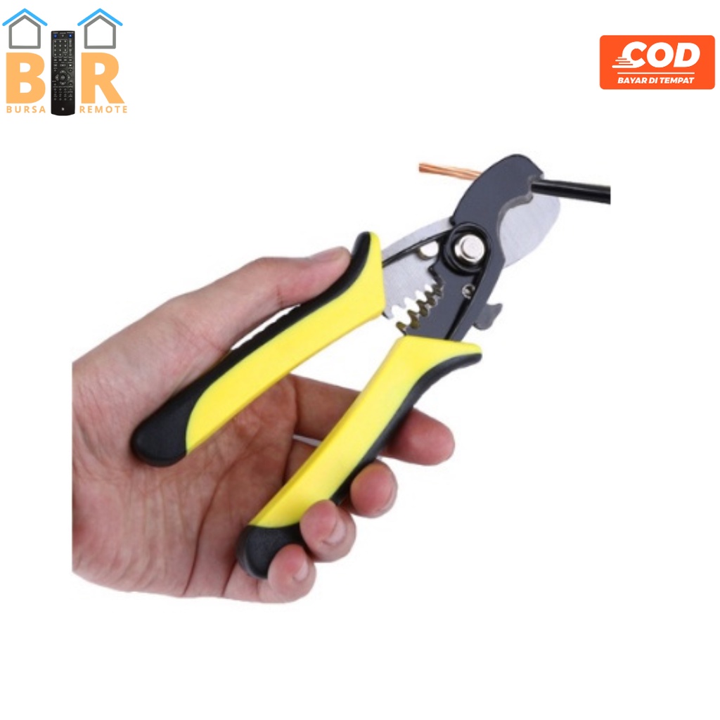 Jual Tang Kupas Potong Kabel 8 Inch Pemotong Kabel Wire Stripper 3IN1 Cutter Pliers | Shopee ...