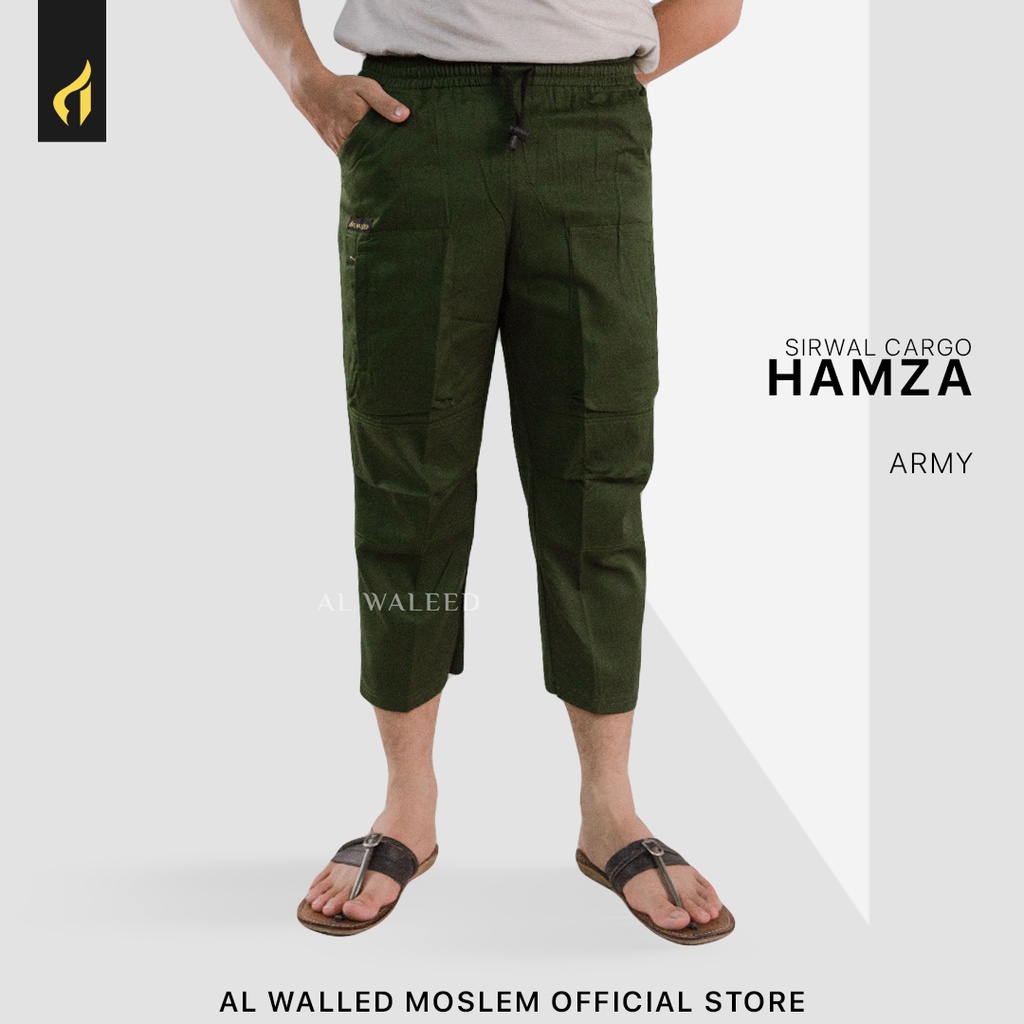 Jual Al Waleed Moslem Celana sirwal cargo Hamza warna Army | Shopee Indonesia