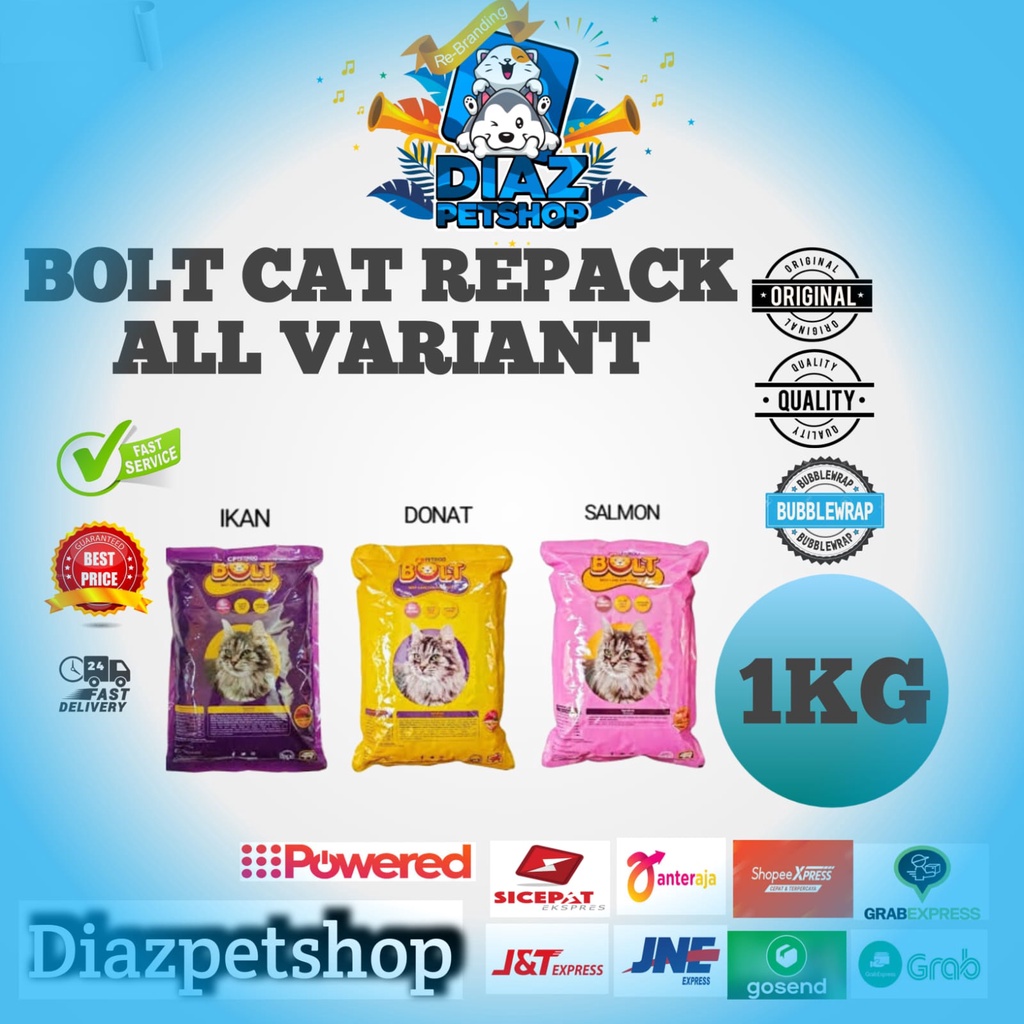 Jual Bolt Cat Repack All Varian 800gr / CAT FOOD / BOLT MAKANAN KUCING ...