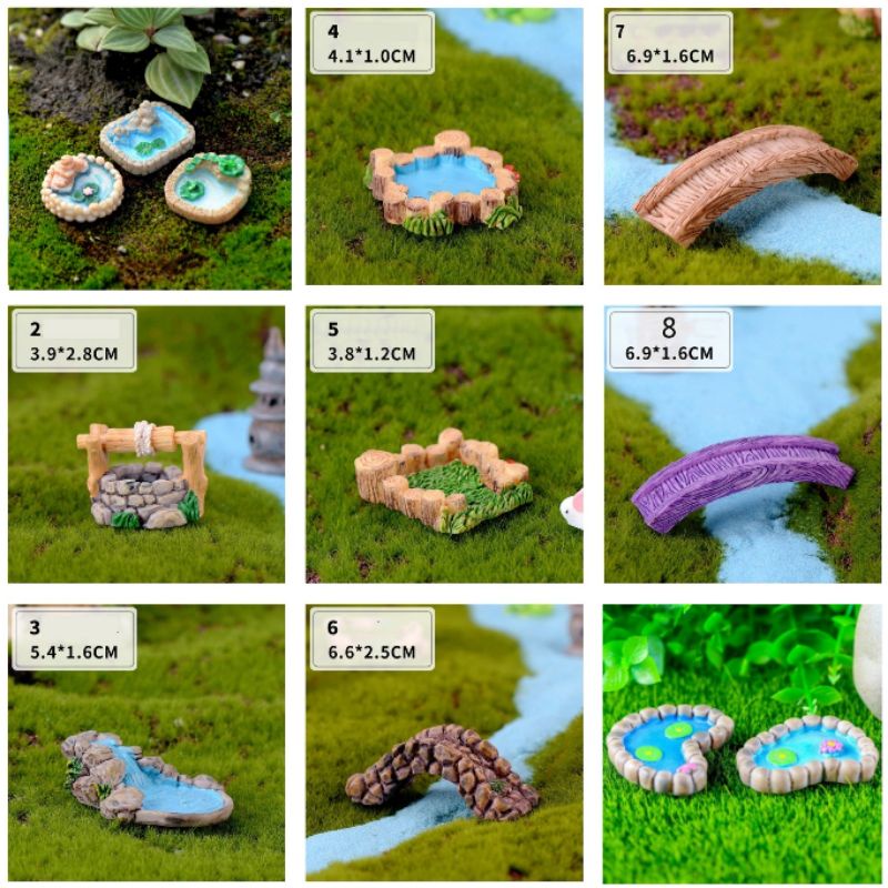 Jual 1pc Miniatur Jembatan Batu Kolam Resin Fairy Garden Dekorasi Maket ...