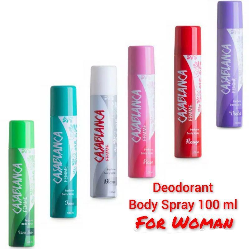 Jual CASABLANCA FEMME PERFUME BODY SPRAY 100ML (KALENG) | Shopee Indonesia