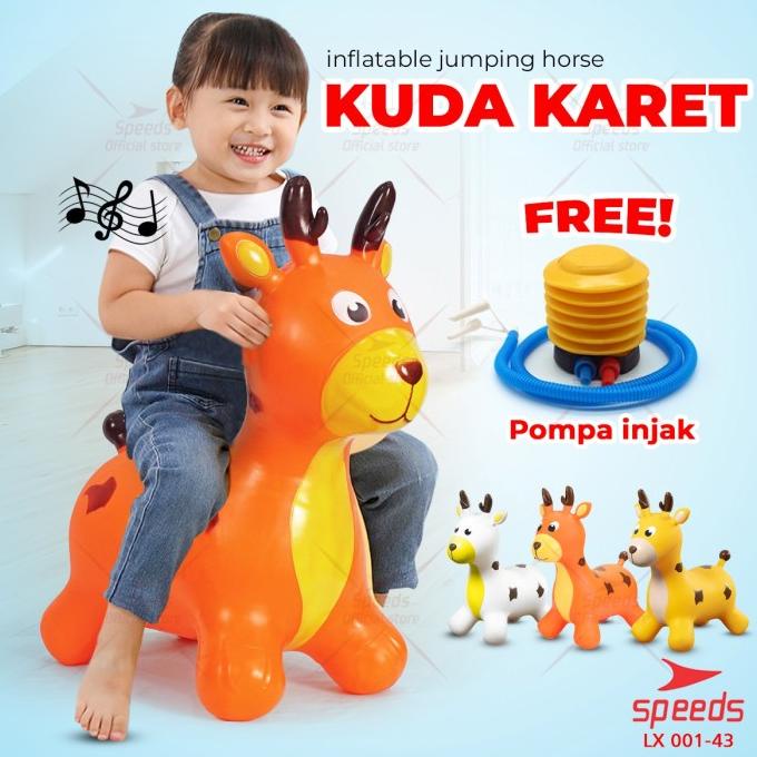 Jual SPEEDS Mainan Kuda Kudaan Karet Jumping Animal Mainan Tunggang 001-43 | Shopee Indonesia