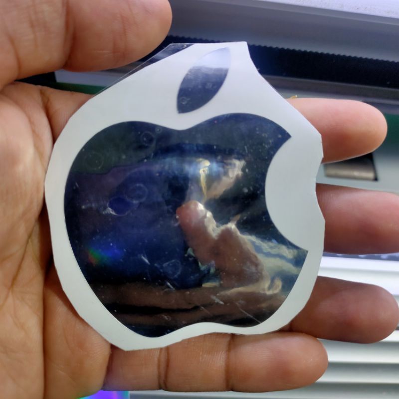 Jual NEW!! STIKER CUTTING SILVER LOGO IPHONE /APPLE DAN BISA REQUES ...
