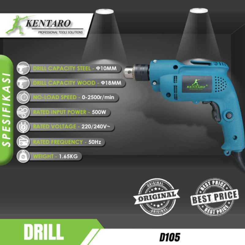 Jual mesin bor listrik 10mm D105 heavy duty kentaro Japan quality | Shopee Indonesia