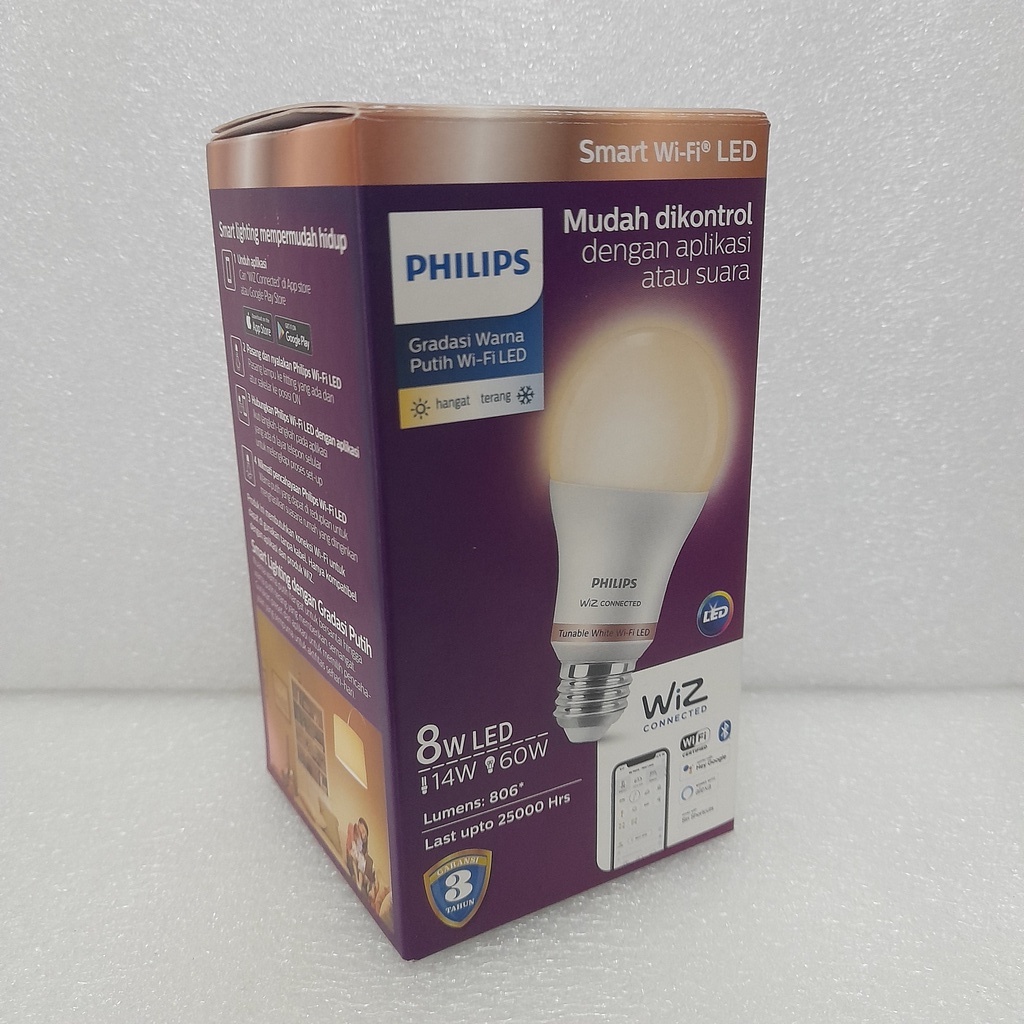 Jual LAMPU PHILIPS LED BLE SMART WIFI WHITE 8 WATT | Shopee Indonesia