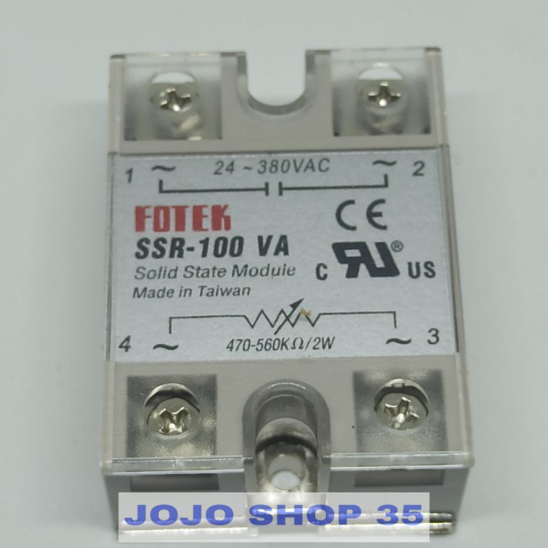Jual FOTEK SSR-100VA 470-560KOhm/2W TO 24-380VAC 100A SOLID STATE RELAY MODULE FOTEK SSR100VA ...