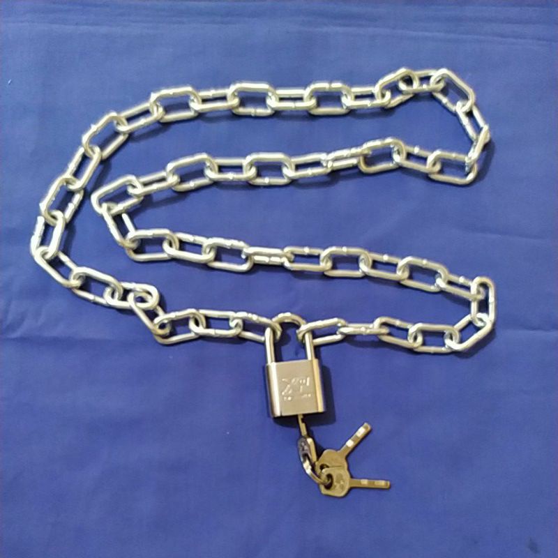 Jual Paket Gembok Rantai 1m + gembok kunci rumah pagar sepeda motor ...