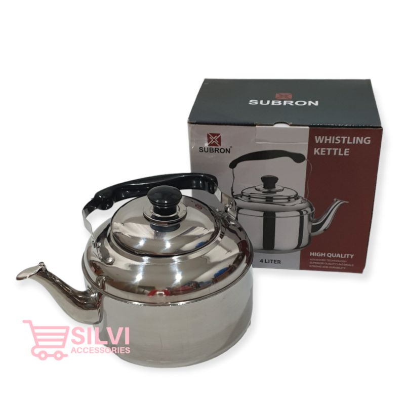 Jual Teko Siul Stainless Merek Subron Gagang Pegangan Hitam 4L 5L 6L ...