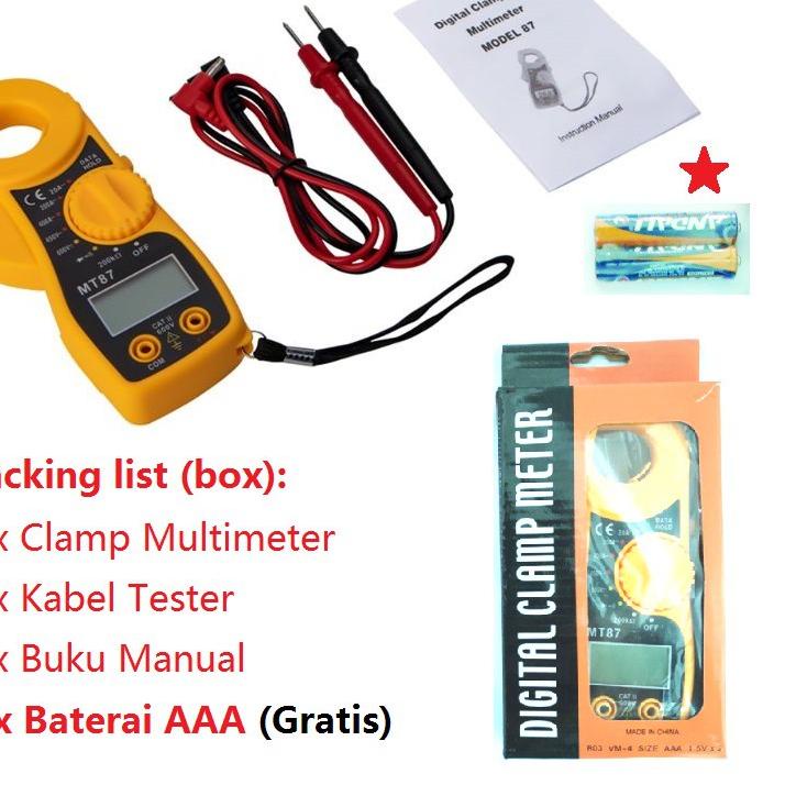 Jual BIG Promo Digital Clamp Meter MT87 Tang Ampere Multimeter MT-87 ...
