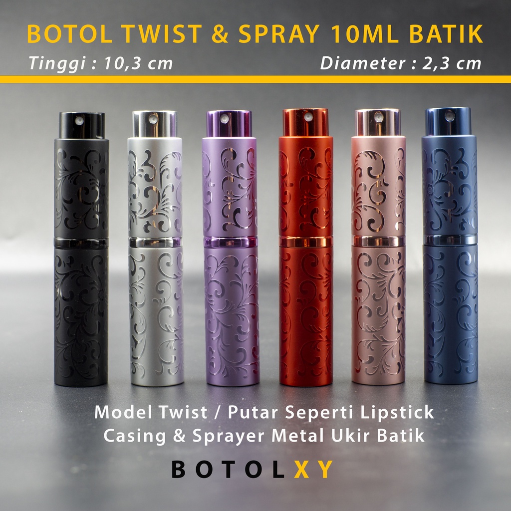 Jual Botol Twist and Spray 10ml Motif Ukiran BATIK - Parfum Refillable ...