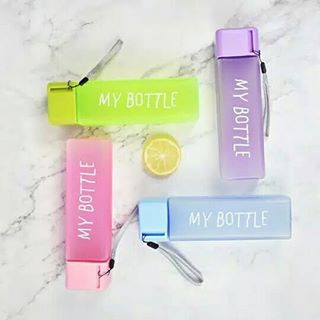 Jual MY BOTTLE BOTOL MINUM PERSEGI Segi Kotak Warna Tali 500mL 500 mL ...