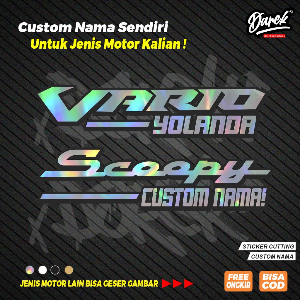 Jual STICKER VARIASI PELAN, CUSTOM NAMA, STIKER MOTOR VARIO, BEAT, MIO ...