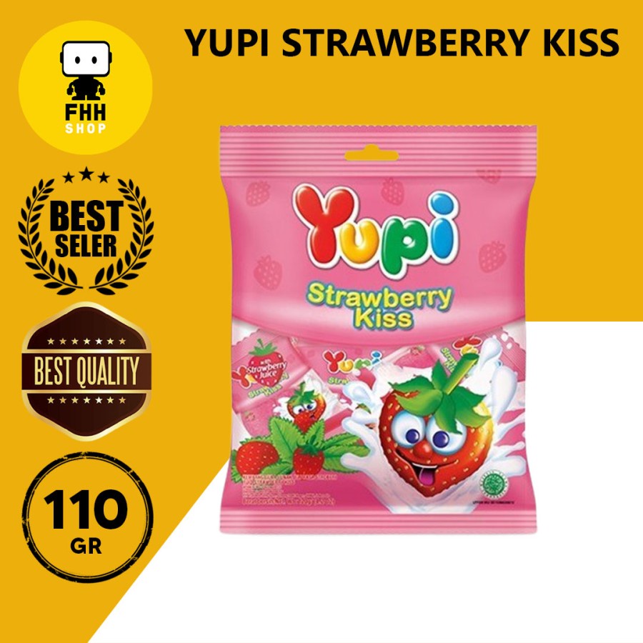 Jual Permen YUPI Strawberry Kiss 110 gr | Shopee Indonesia