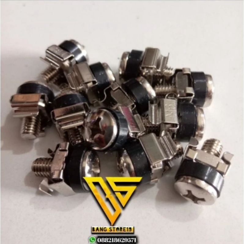 Jual cage nut Rackmount cage nut baut rak server wallmount rack M6 ...