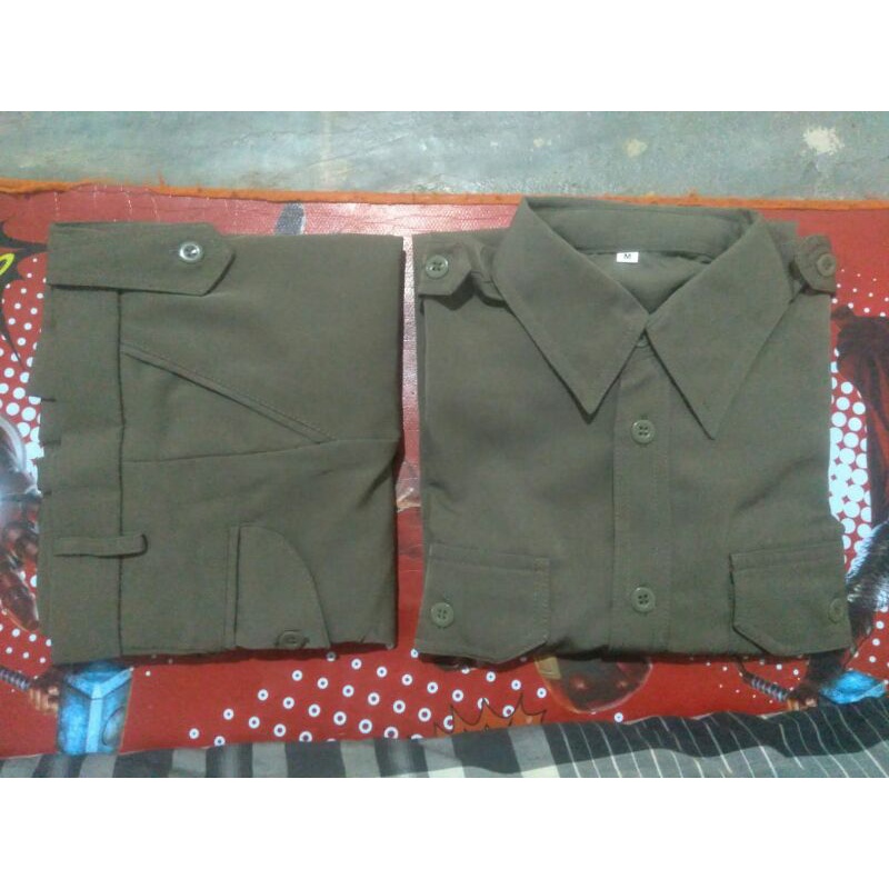 Jual SERAGAM PDH SATPOL PP 1 SETEL BAHAN Drill | Shopee Indonesia