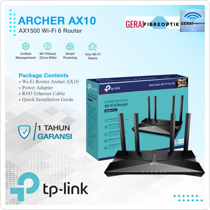 Jual Router Wifi TP-Link Archer AX10 AX1500 Wi-Fi 6 Router | Shopee ...