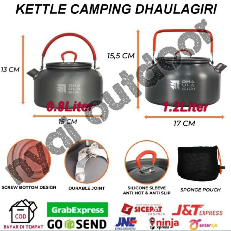 Jual kettle camping dhaulagiri 0,8L & 1,2L teko camping ultralight | Shopee Indonesia