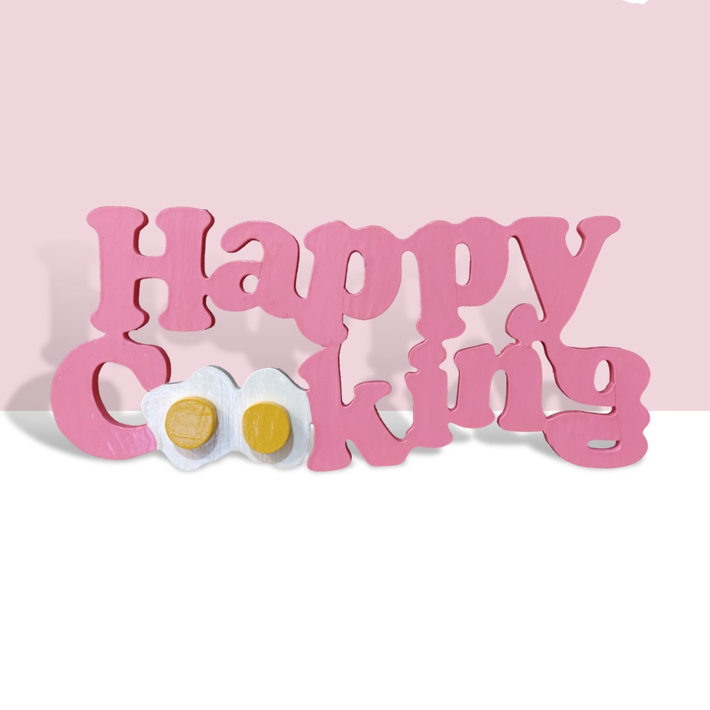 Jual Hiasan Dinding Dekorasi Dapur Tulisan Happy Cooking Telur Ukir ...