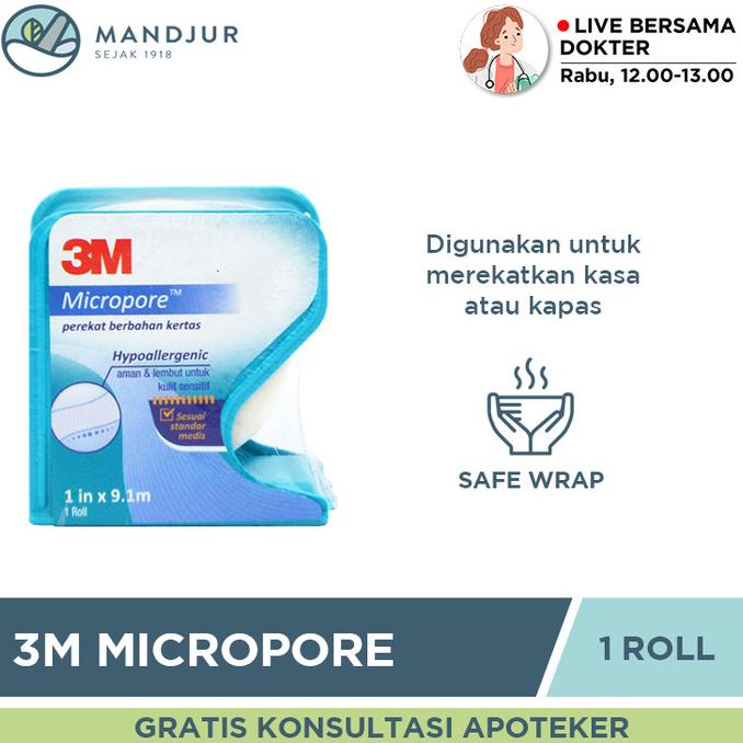 Jual Plaster Roll 3M Nexcare Micropore 1 In x 9.1 m - Plaster Perban ...