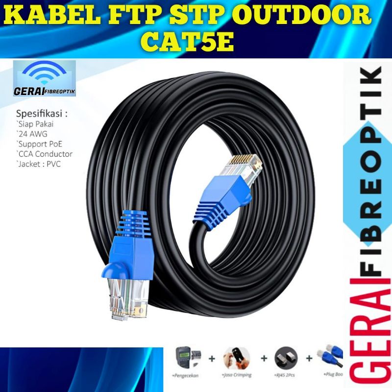 Jual Kabel Lan 50m Cat5e FTP STP OUTDOOR Meter ($iap Pakai) | Shopee ...