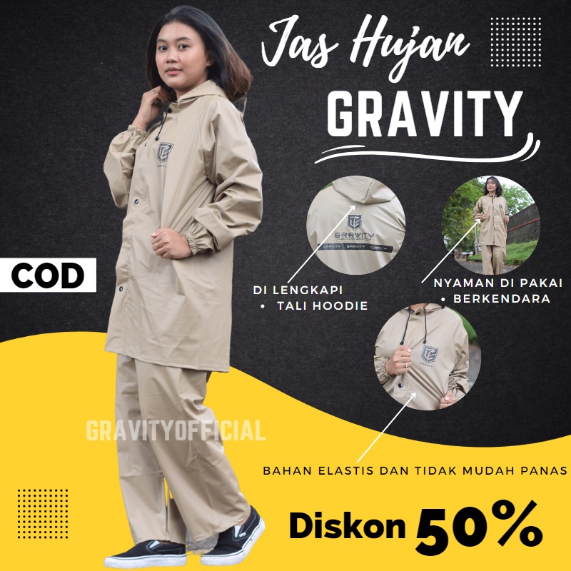 Jual Jas Hujan GRAVITY Mantel/Mantol Pria Wanita Setelan Baju dan Celana Dewasa Tebal Lentur ...