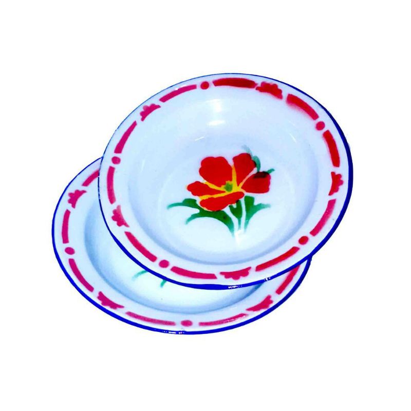 Jual PIRING SENG JADUL MOTIF KEMBANG / PIRING ENAMEL UNIK 20cm 22cm ...