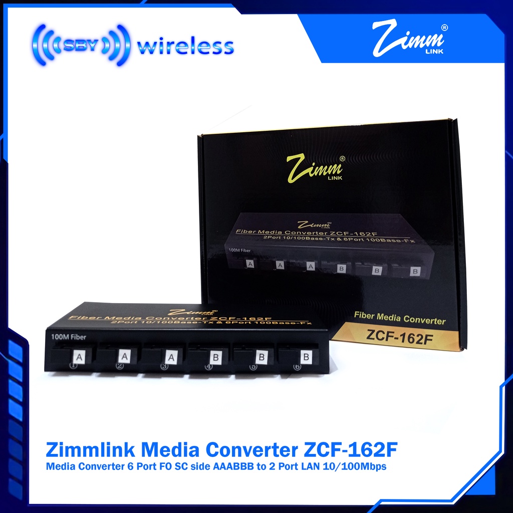 Jual Zimmlink ZCF-162F Media Converter 6 Port FO SC AAABBB to 2 Port LAN 10/100Mbps | Shopee ...