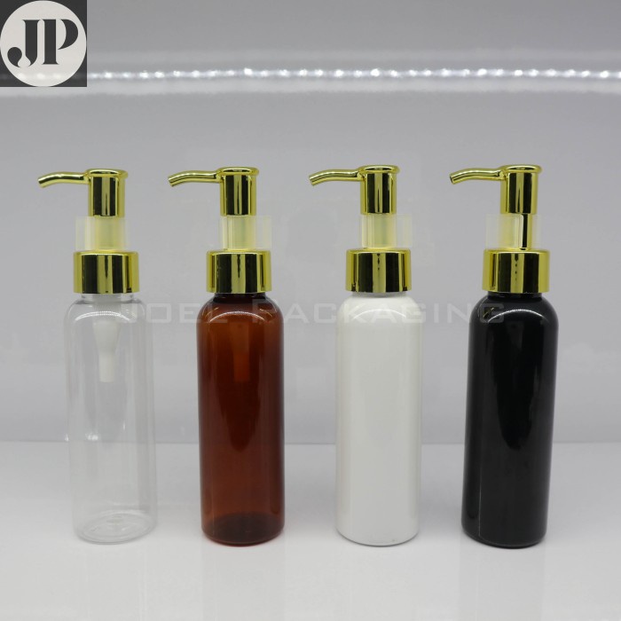 Jual BOTOL BR 100ML PUMP CLIP OIL LUXURY GOLD 100 ML PET HITAM PUTIH CLEAR | Shopee Indonesia