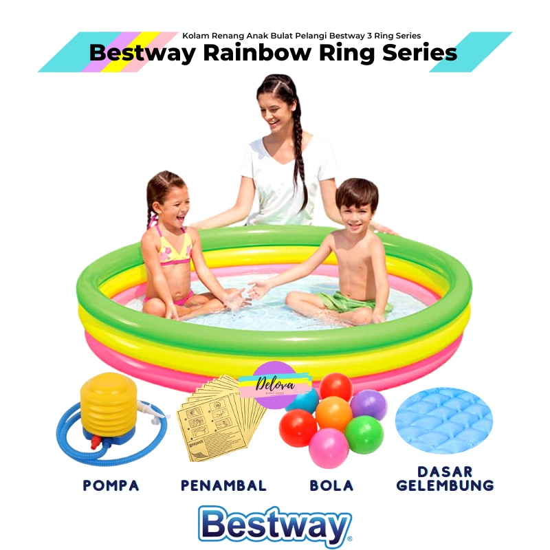 Jual Bestway Summer Set Pool Rainbow Kolam Renang Anak Bulat Pelangi 3 ...
