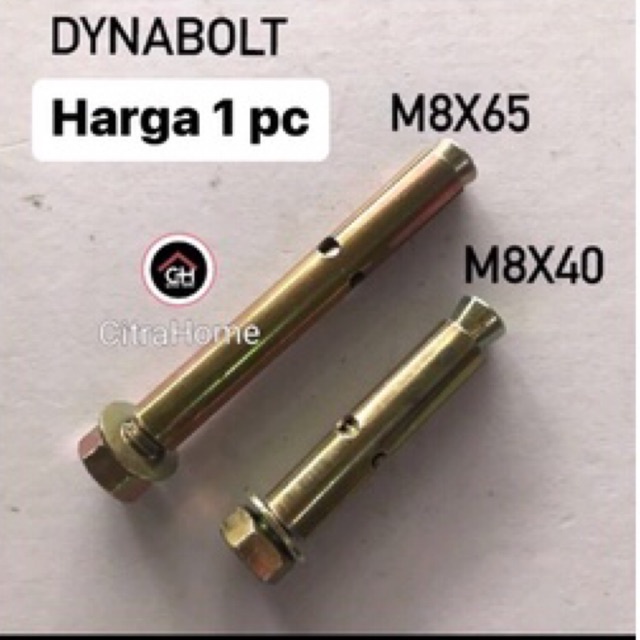 Jual Dynabolt Baut Beton Dinabol Anchor Baut M8x40 M8x65 | Shopee Indonesia