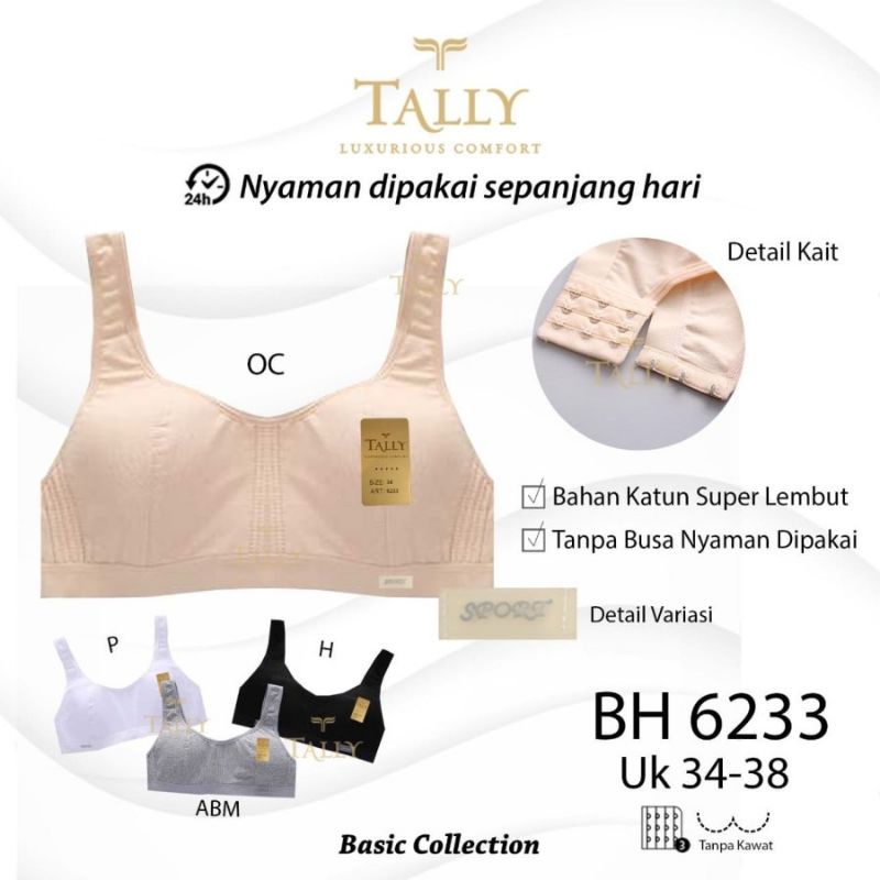 Jual TALLY|BH BRA SPORT|BH HARIAN|TANPA KAWAT|TANPA BUSA-6233 | Shopee Indonesia