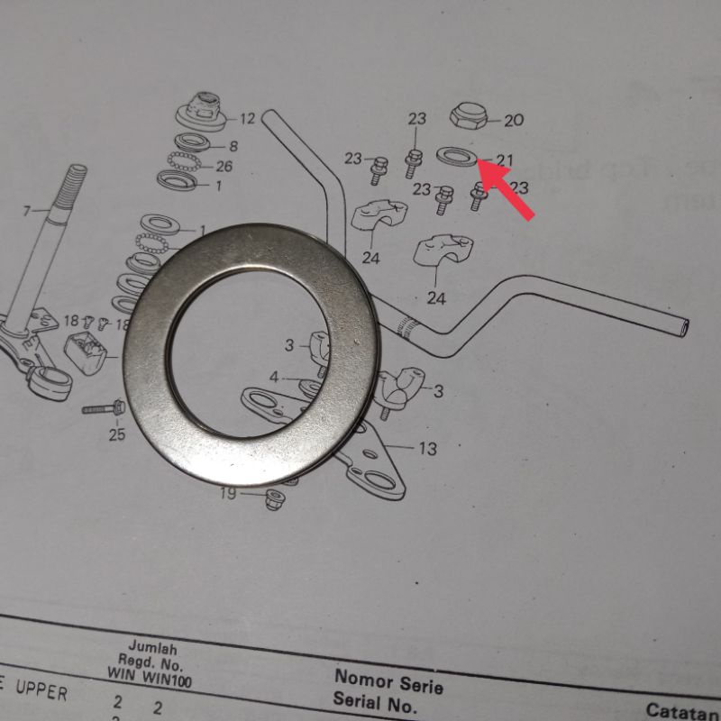 Jual ring comstir washer steering Honda win100 cb100 cb125 benly gl100 ...