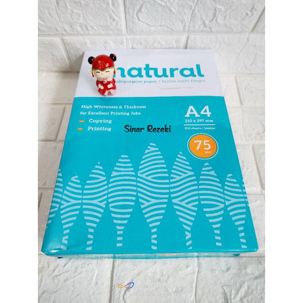 Jual A4!!1 rim = 500 lembar!!75gsm!! Kertas HVS Natural A4/kertas ...