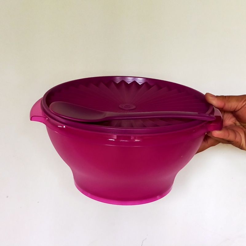 Jual Large rice bowl 3,5 liter wadah nasi dilengkapi centong warna ungu ...