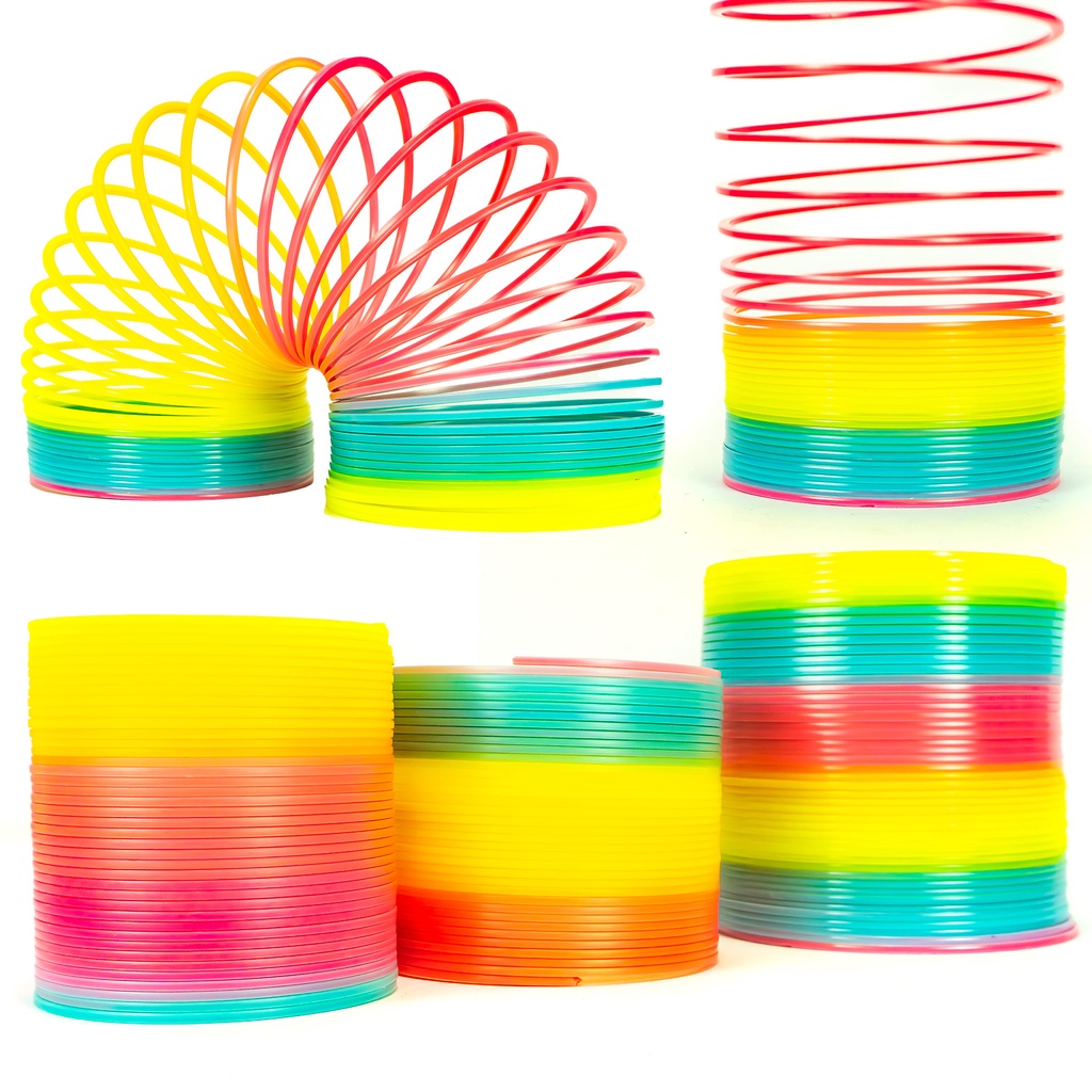 Jual Mainan Rainbow Spring Plastik Warna Warni Mainan Per Pegas Spiral ...