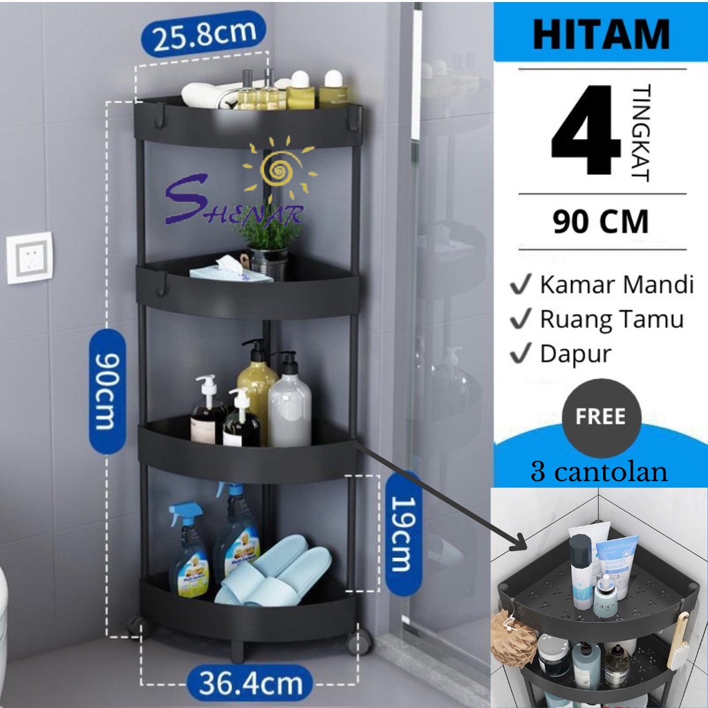 Jual NEW SHENAR COD- WELLA 4 LAYER-RAK KAMAR MANDI RAK DAPUR PORTABLE ...