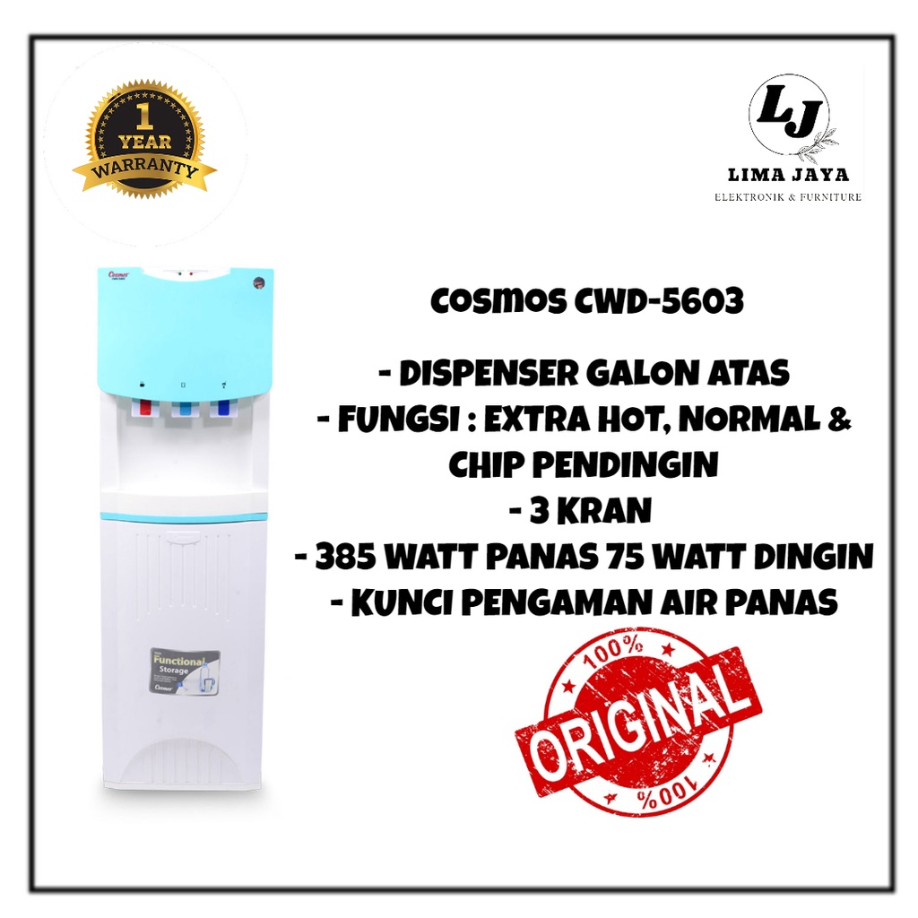 Jual Cosmos Dispenser CWD 5603 Dispenser Galon Atas (Hot, Normal & Cold ...